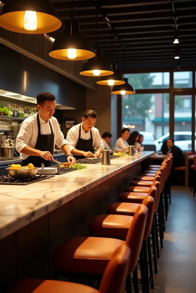 21 Inspiring Open Kitchen Restaurant Design for Small Family